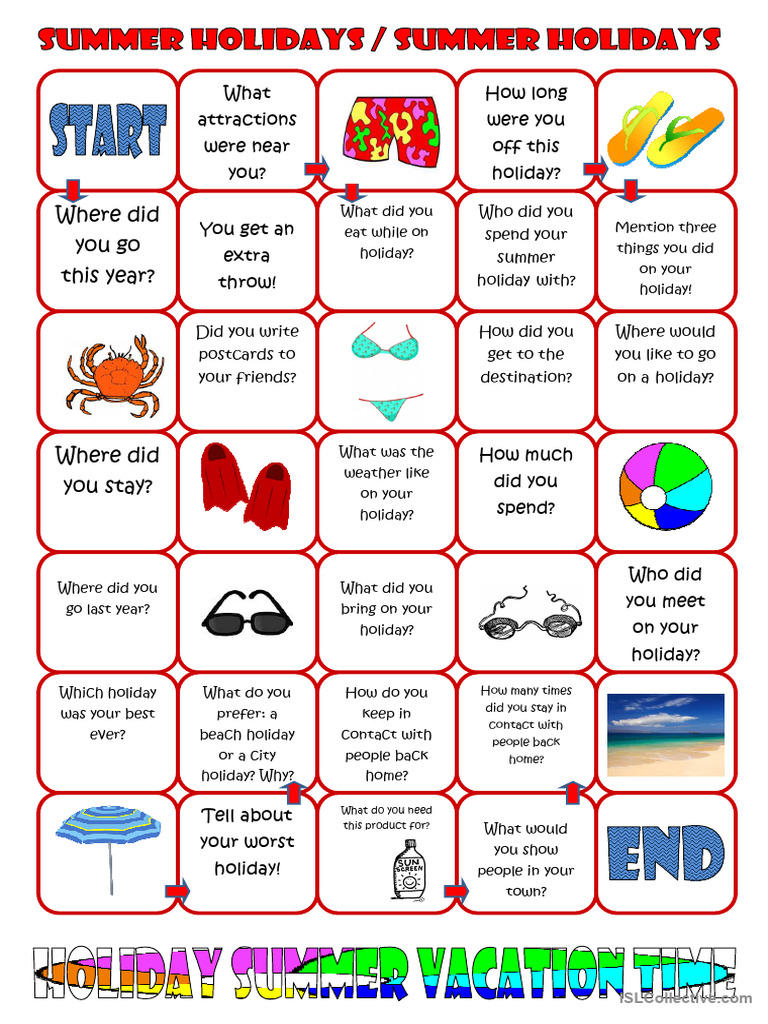 Board Game - Summer Holiday | PDF