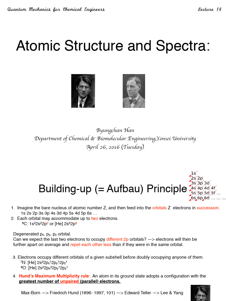 Lecture 14111 Pdf Emission Spectrum Atomic Orbital