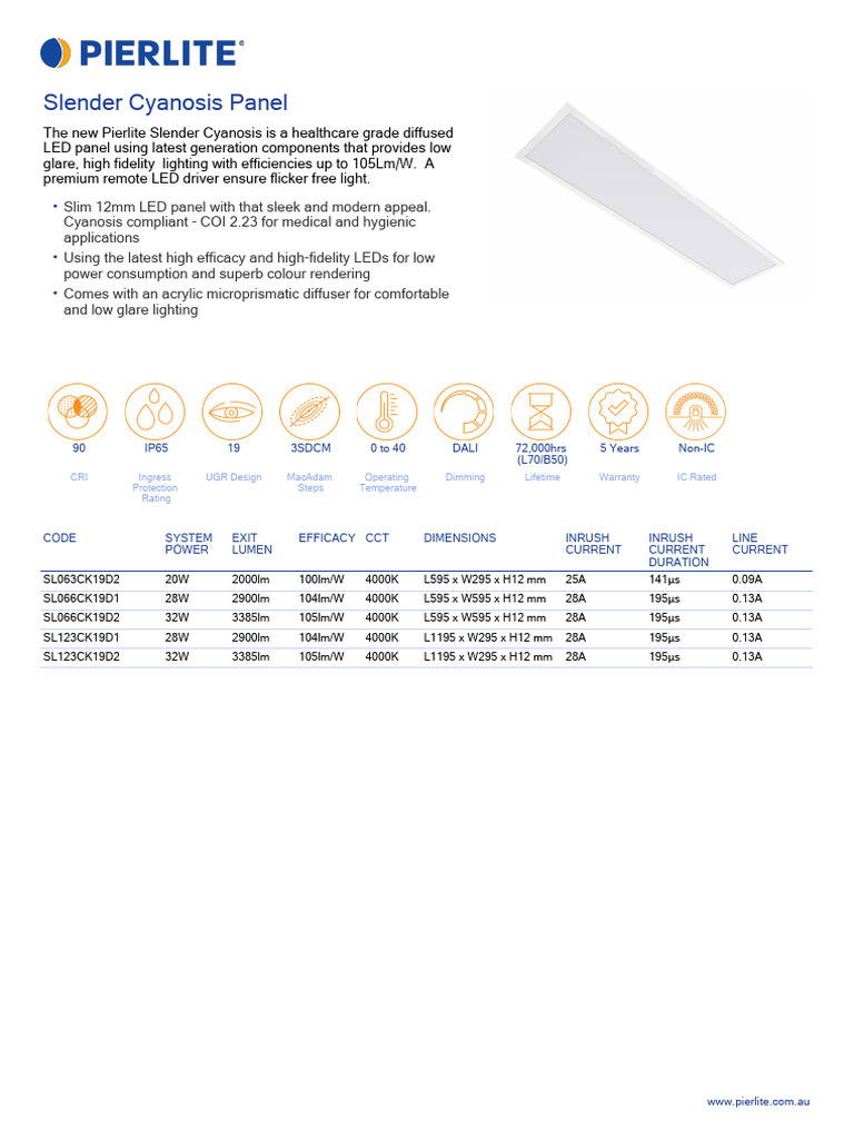 Pierlite-Slender Cyanosis Panel | PDF | Lighting | Interior Design