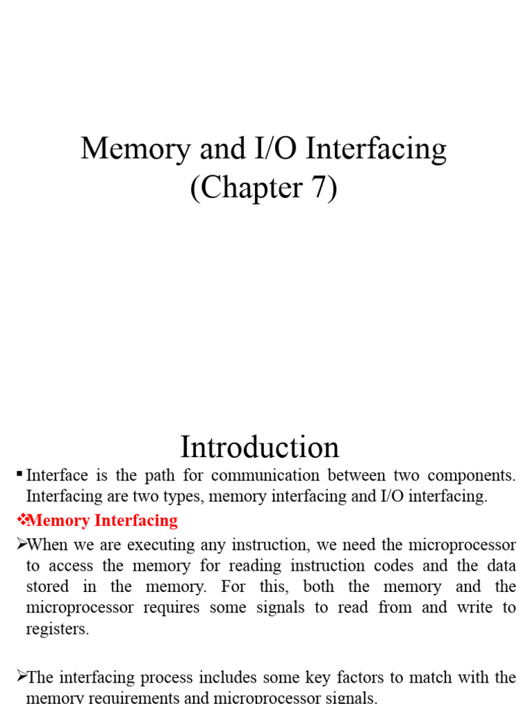 CH 7 | PDF | Random Access Memory | Input/Output