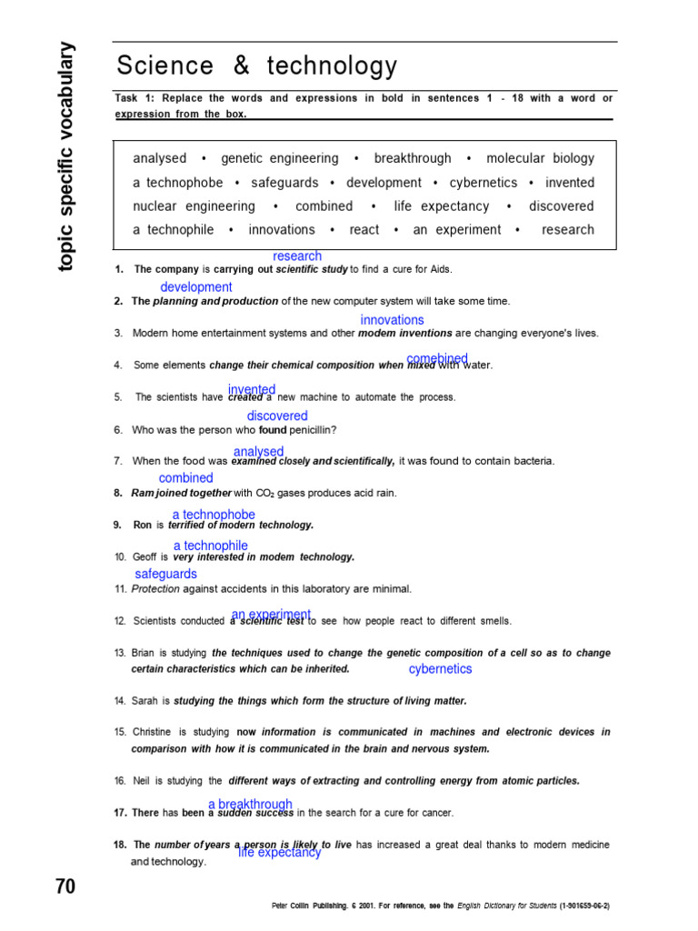 Science and Technology Vocabulary Guide | PDF | Science | Engineering