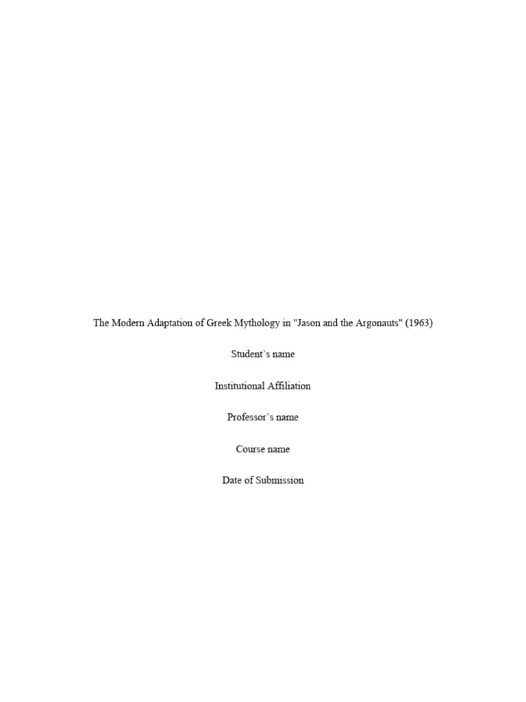 The Modern Adaptation of Greek Mythology-1 | PDF | Greek Mythology | Jason