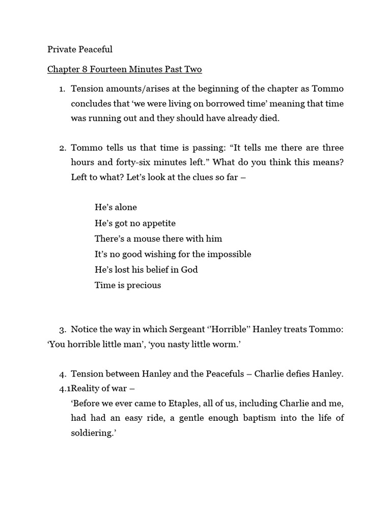 Private Peaceful Chapter 8 and 9 | PDF | Trench Warfare