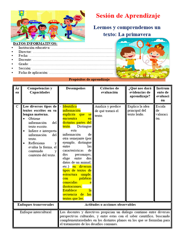 2do Grado Material Día 5 Com Leemos y Comprendemos Un Texto La Primavera - Refuerzo Escolar ...