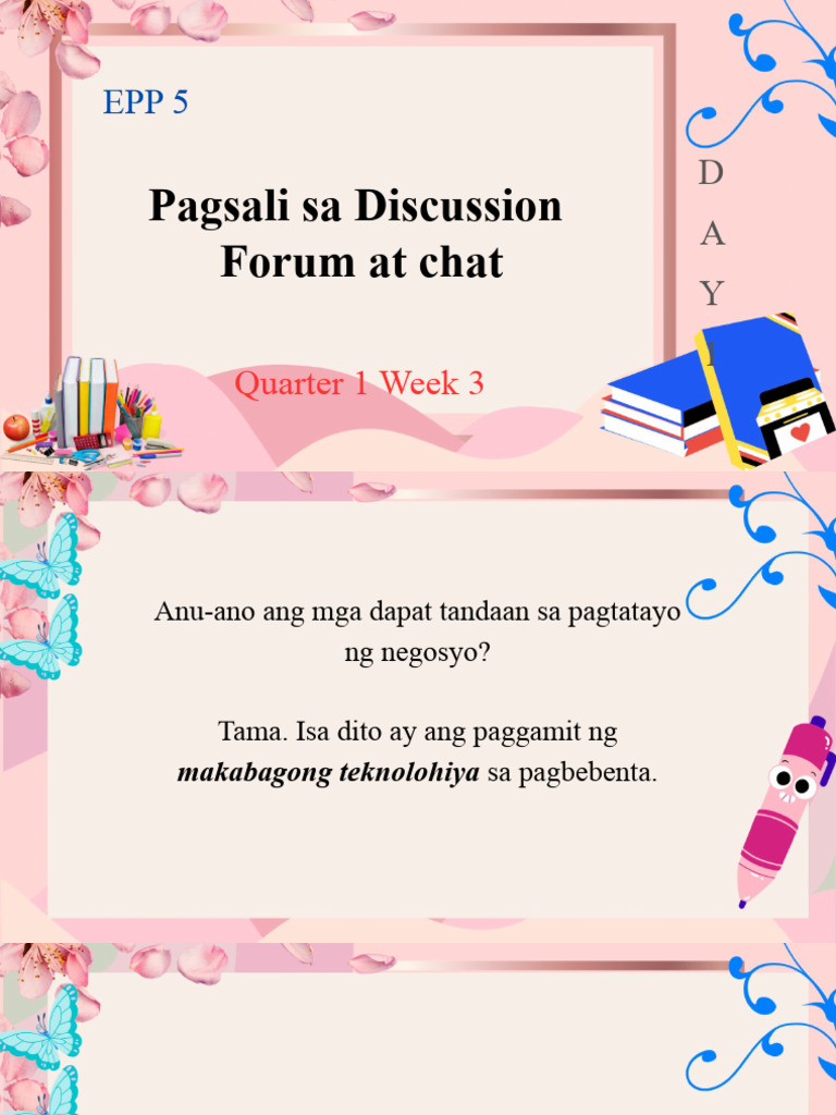 Pagsali Sa Discussion Forum at Chat: Quarter 1 Week 3 | PDF