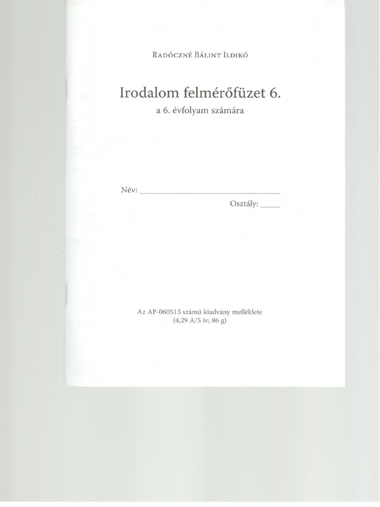 Irodalom 6. Oszt Témazáró | PDF