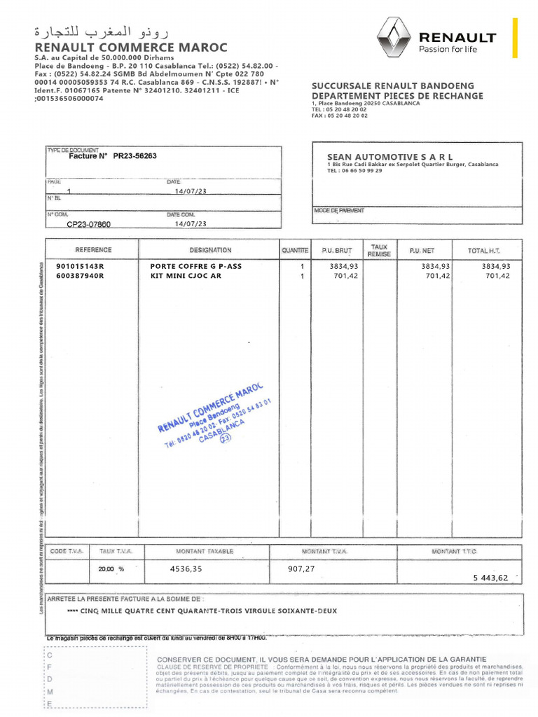Facture Renault | PDF