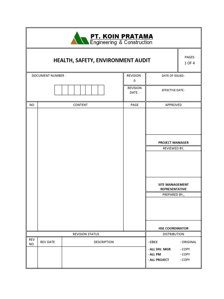 7-25. HSE Audit System (RV) | PDF | Audit | Internal Audit