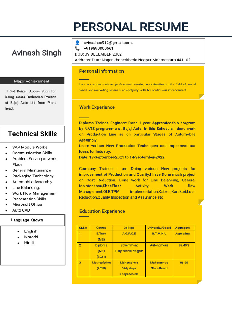Avinash Resume | PDF