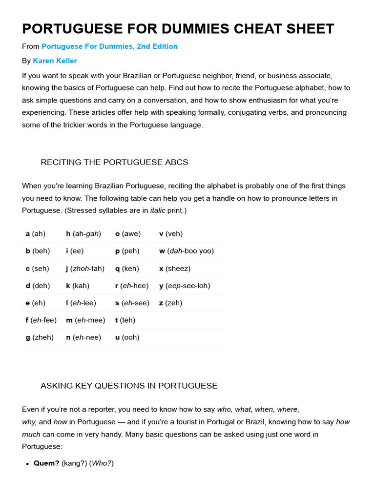 Essential Portuguese Phrases Guide | PDF | Languages Of Europe | Syntax