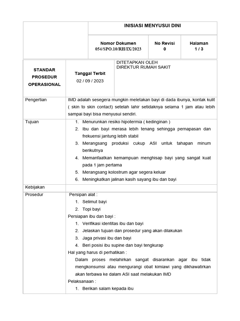 Spo Imd | PDF | Kesehatan Holistik