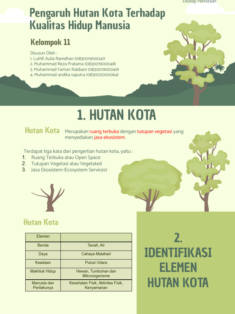 Hutan Kota dan Kualitas Hidup Perkotaan | PDF