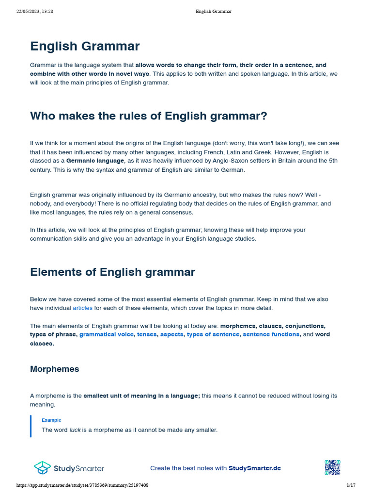 English Grammar | Download Free PDF | Part Of Speech | English Grammar