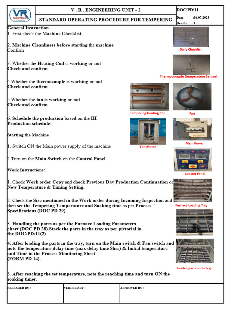 Tempering Process-SOP | PDF | Thermocouple | Physical Sciences