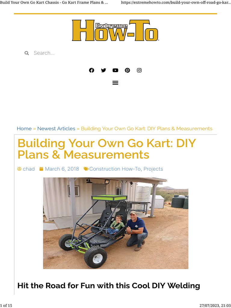 Build Your Own Go Kart Chassis - Go Kart Frame Plans & Measurements ...