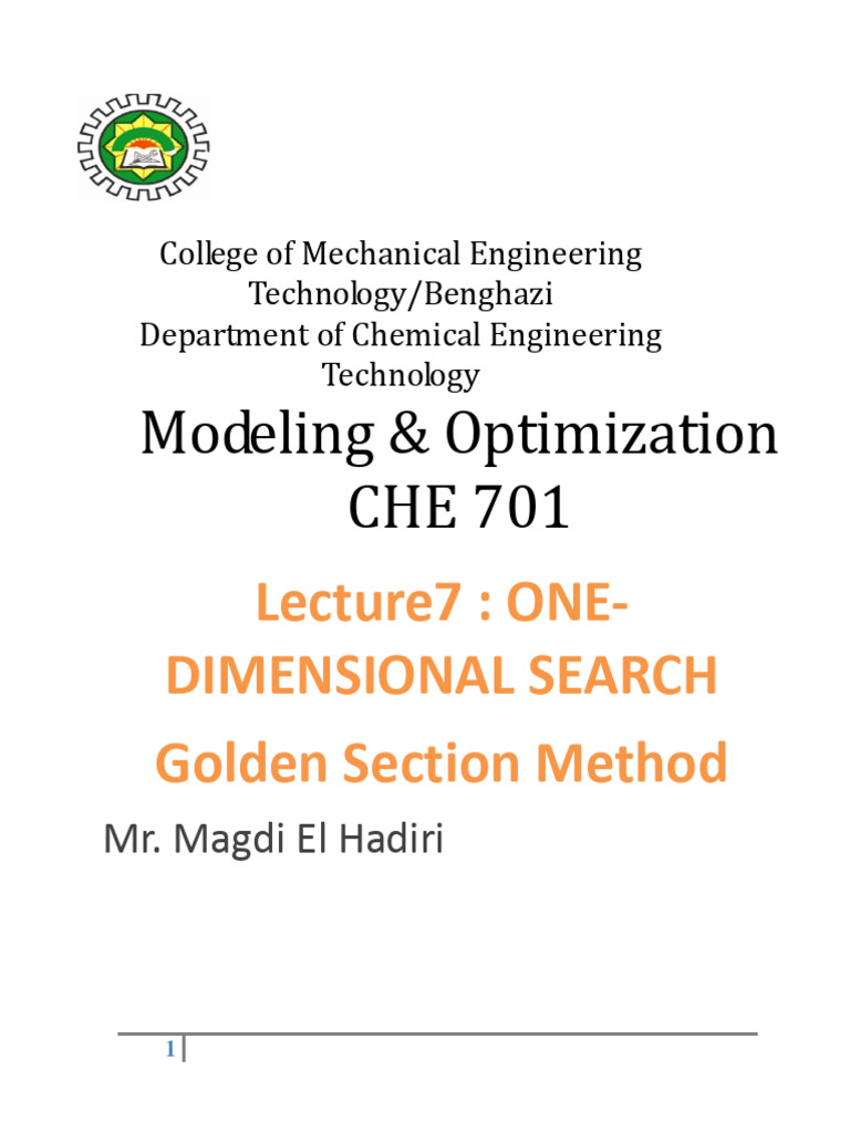 Class7Golden SectionSearchMethod | PDF | Theoretical Computer Science | Computer Programming