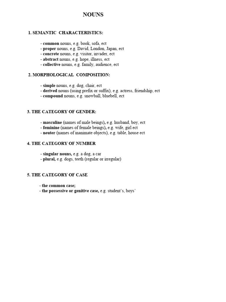 Understanding Noun Types | PDF | Grammatical Number | Grammatical Gender