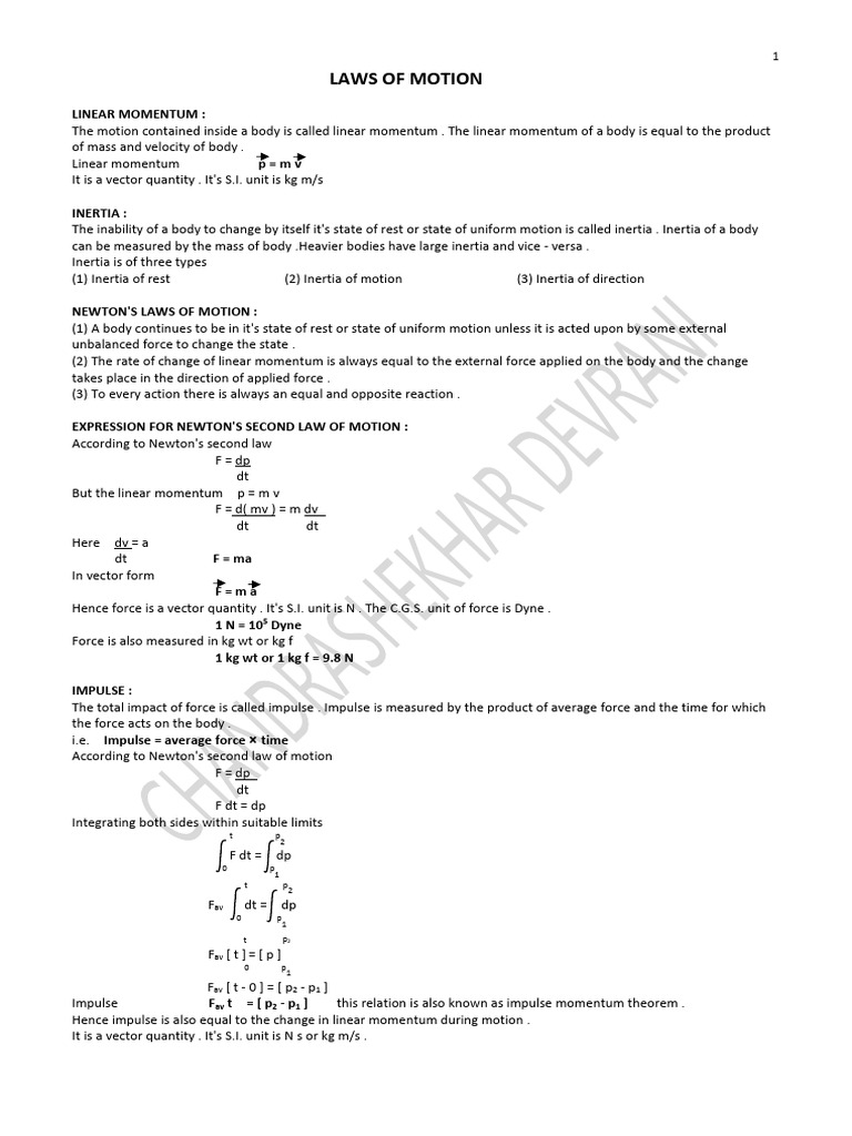 3 Laws of Motion | PDF | Force | Newton's Laws Of Motion