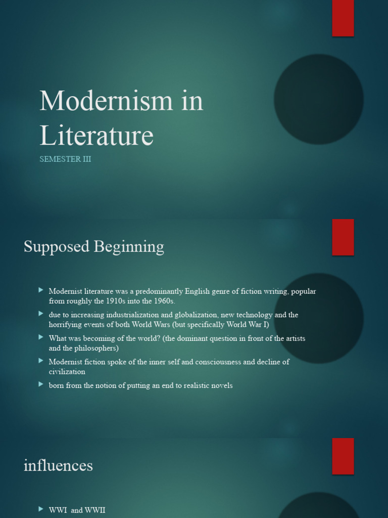 Modernism in Literature | PDF | Modernism | Literary Modernism