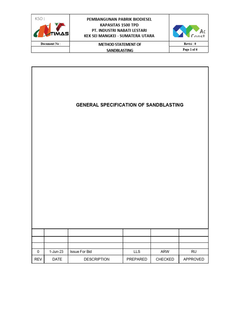 General Sandblasting Methode | PDF