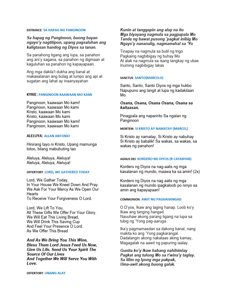 Lyrics 5 | PDF