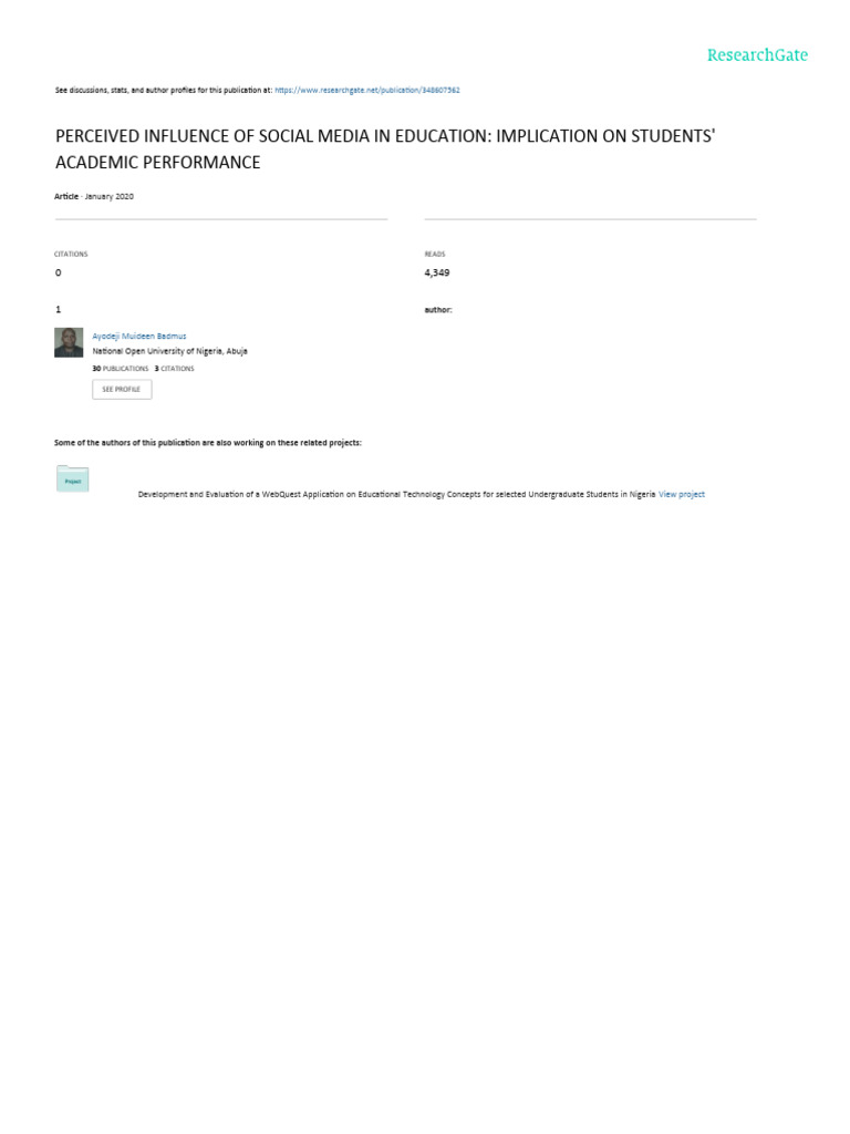 04 Perceived Influence of Social Media in Education Implication On ...