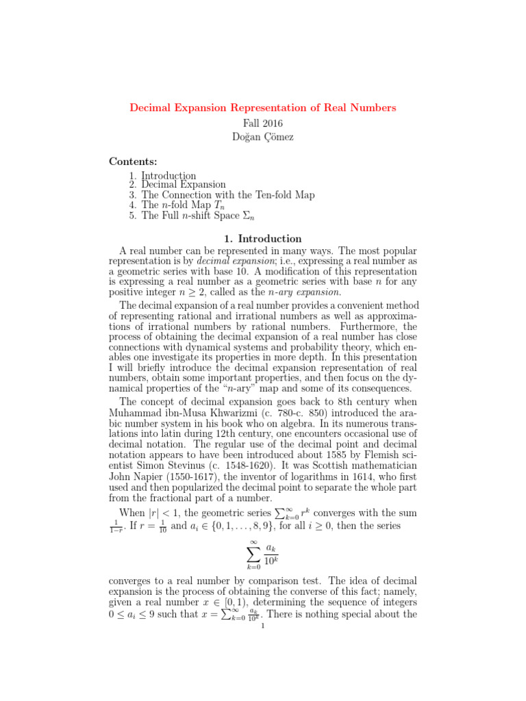 Decimal Expansion | PDF | Numbers | Decimal