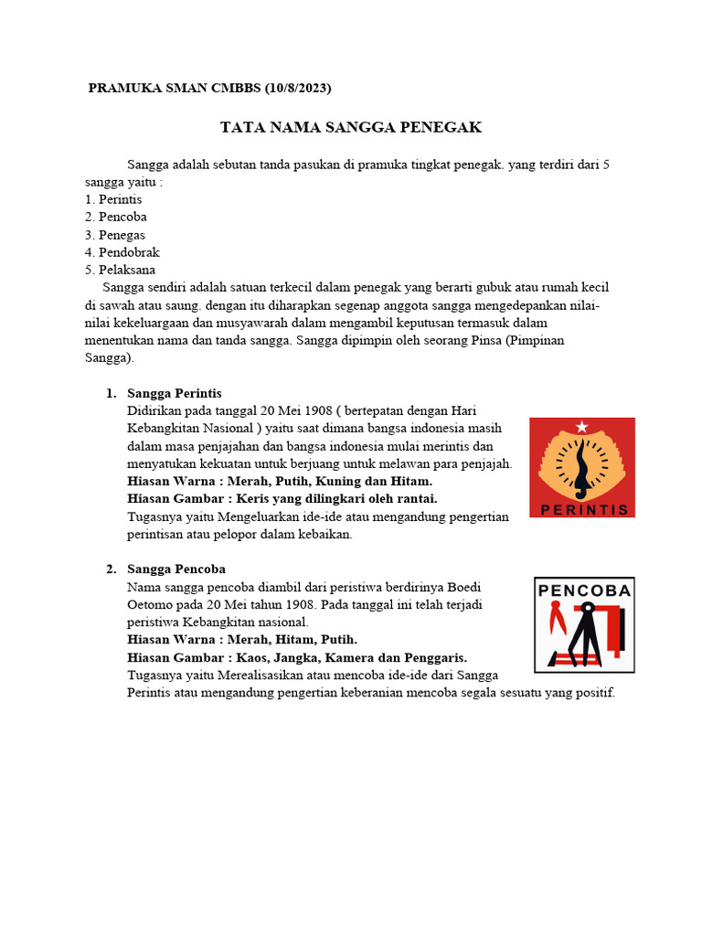 Tata Nama Sangga Penegak | PDF