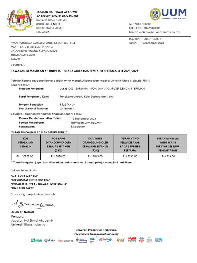 Surat Tawaran Uum | PDF
