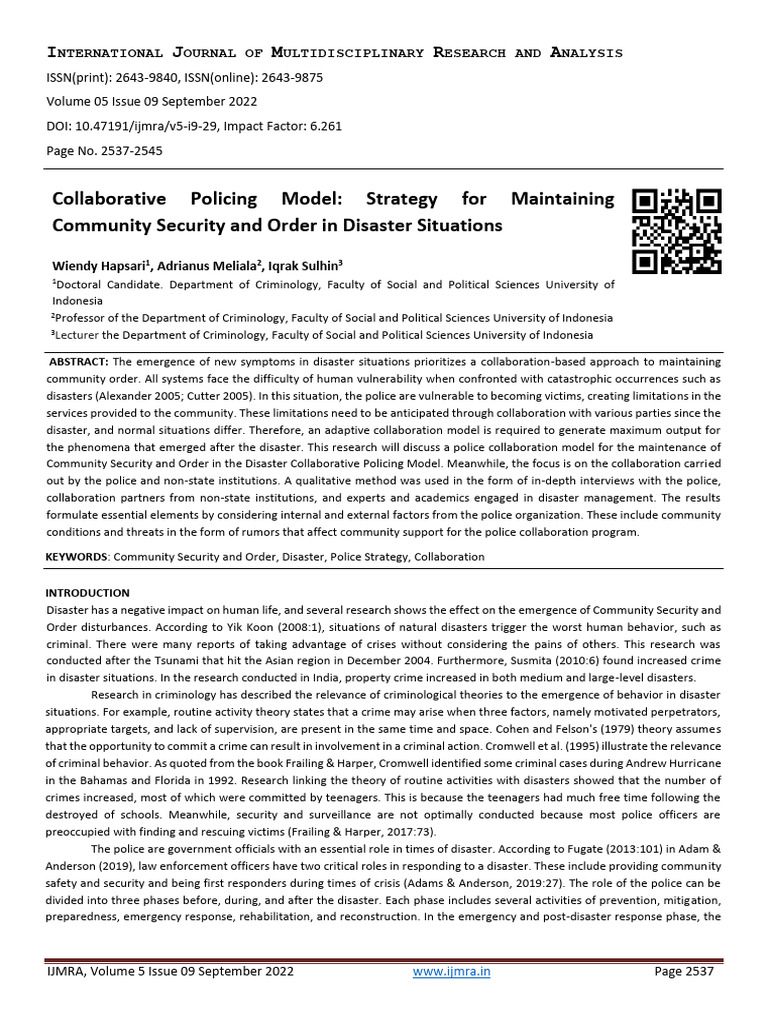 Collaborative Policing Model | PDF | Vulnerability | Communication