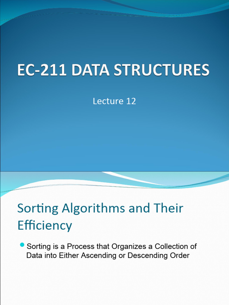 Lecture 12 Sorting Complete Pdf Computer Programming Algorithms 5027