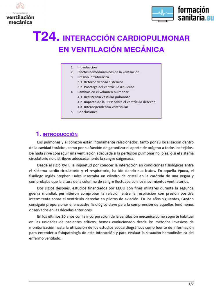 T24. Interaccion Cardiopulmonar | Descargar gratis PDF | Sistema ...