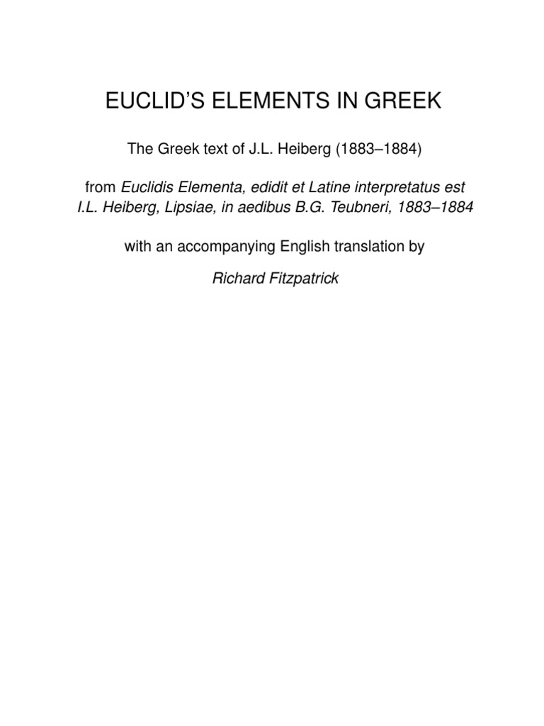 Euclid - Elements - English and Greek Books 1 To 9 | PDF | Language ...