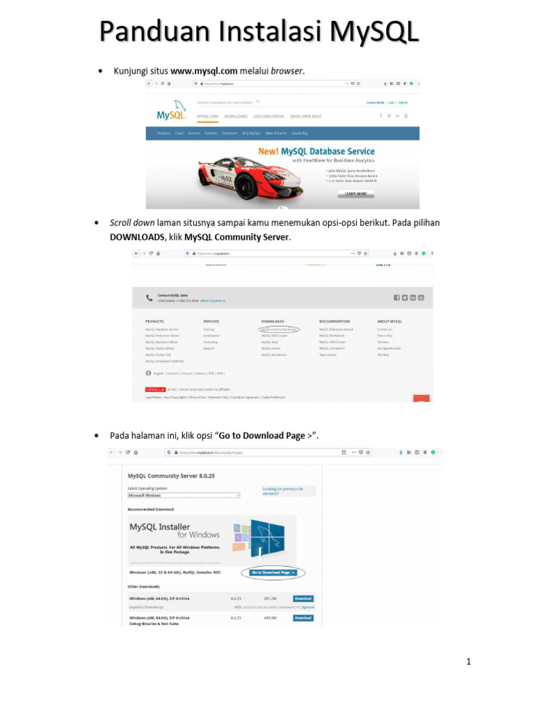 Panduan Instalasi MySQL 8.0.25 | PDF