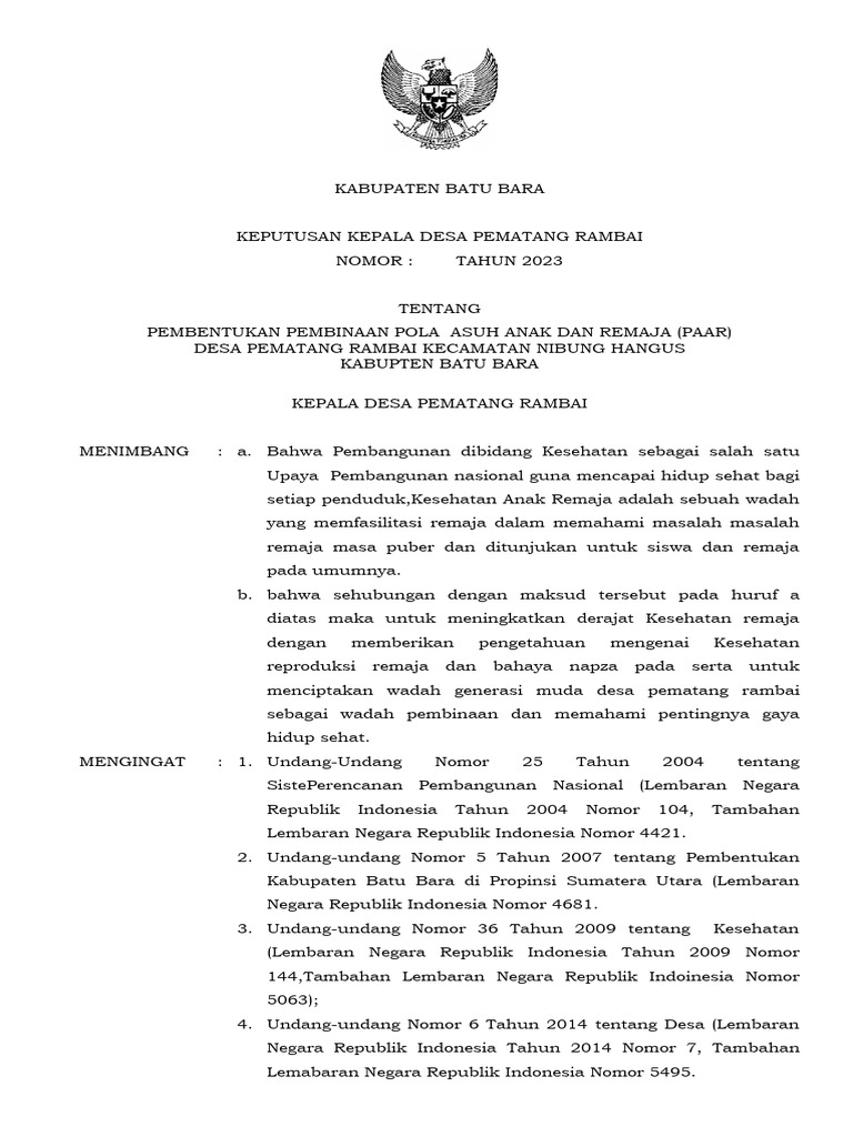 SK KADER PAAR Revisi | PDF