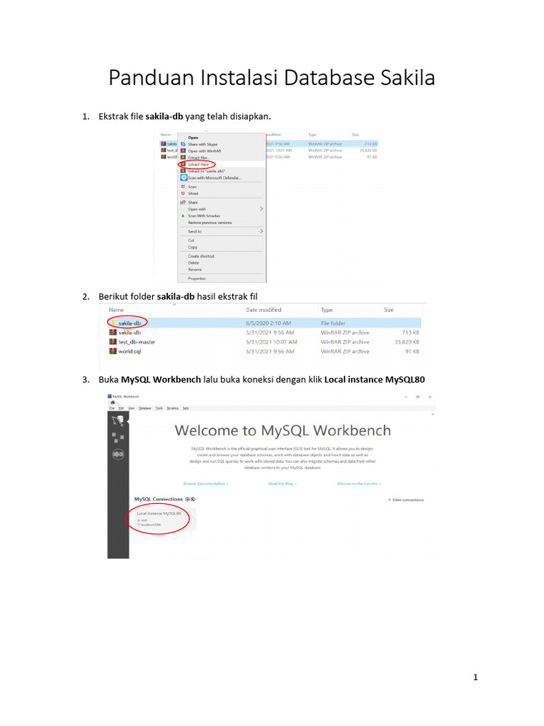 Panduan Instalasi Database Sakila | PDF | Teknologi & Rekayasa