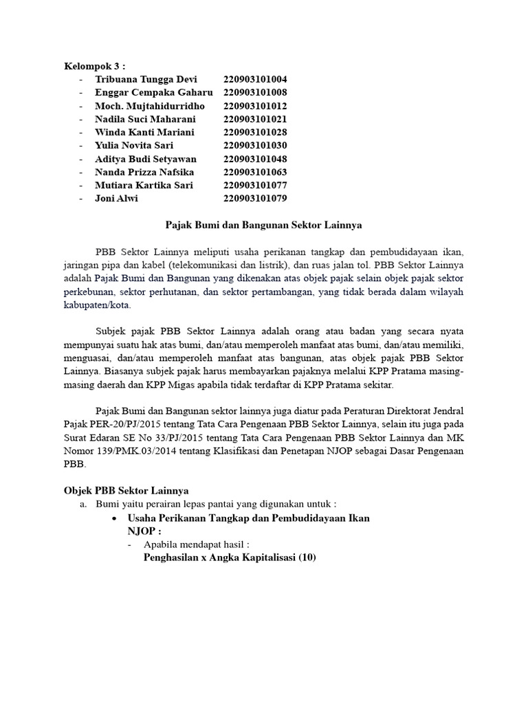 PBB Sektor Lainnya-1 | PDF