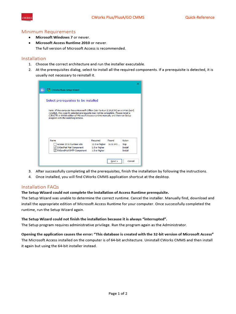 INSTALL | PDF | Microsoft Access | Installation (Computer Programs)