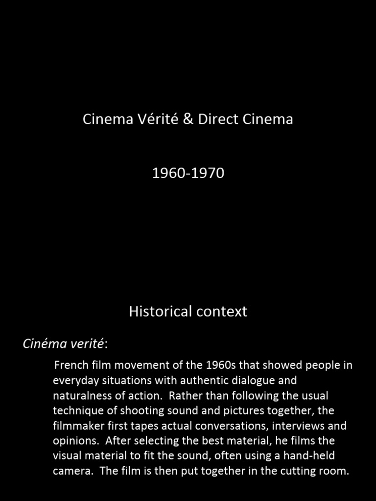 Cinema Verite | PDF | Documentary Film