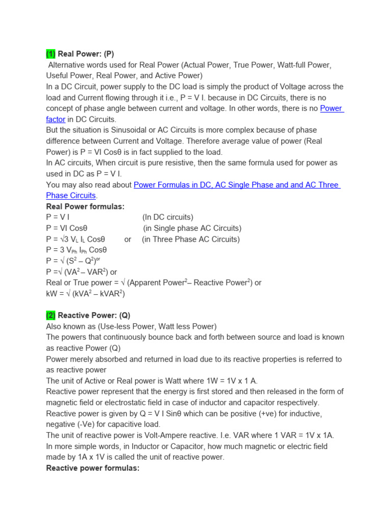 Power of Triangle | PDF | Ac Power | Metrology
