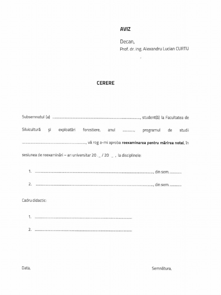 Cerere Marire Nota | PDF