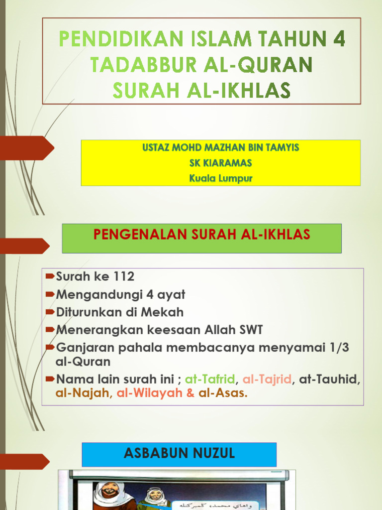 Tadabbur Surah Al-Ikhlas | PDF