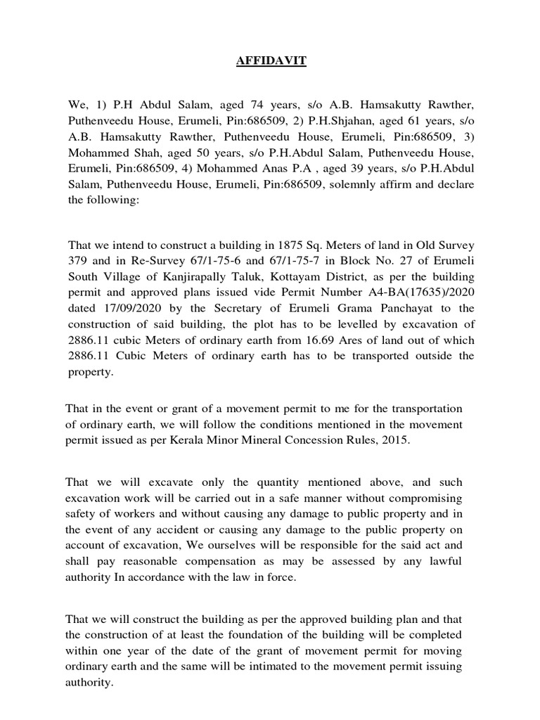 Kerala Land Conversion Affidavit | PDF | Mining