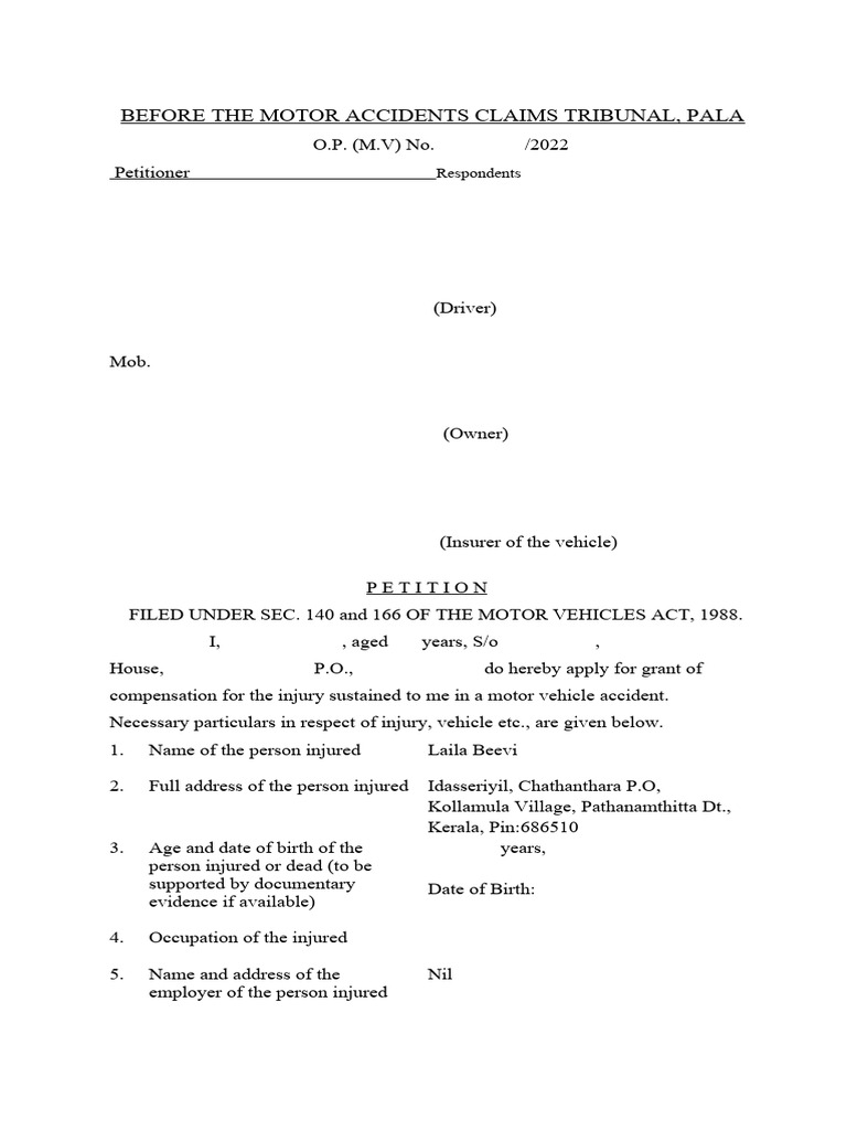 O.P.form 22-10-22 | PDF | Damages | Hospital