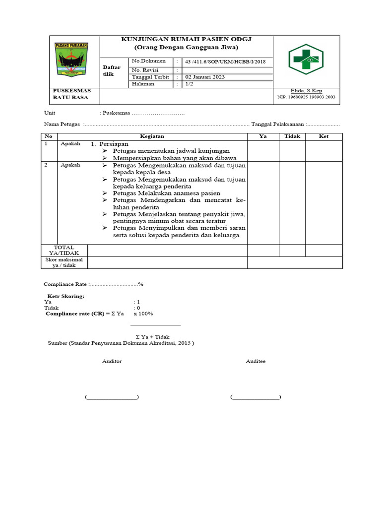 Panduan Kunjungan Pasien ODGJ | PDF