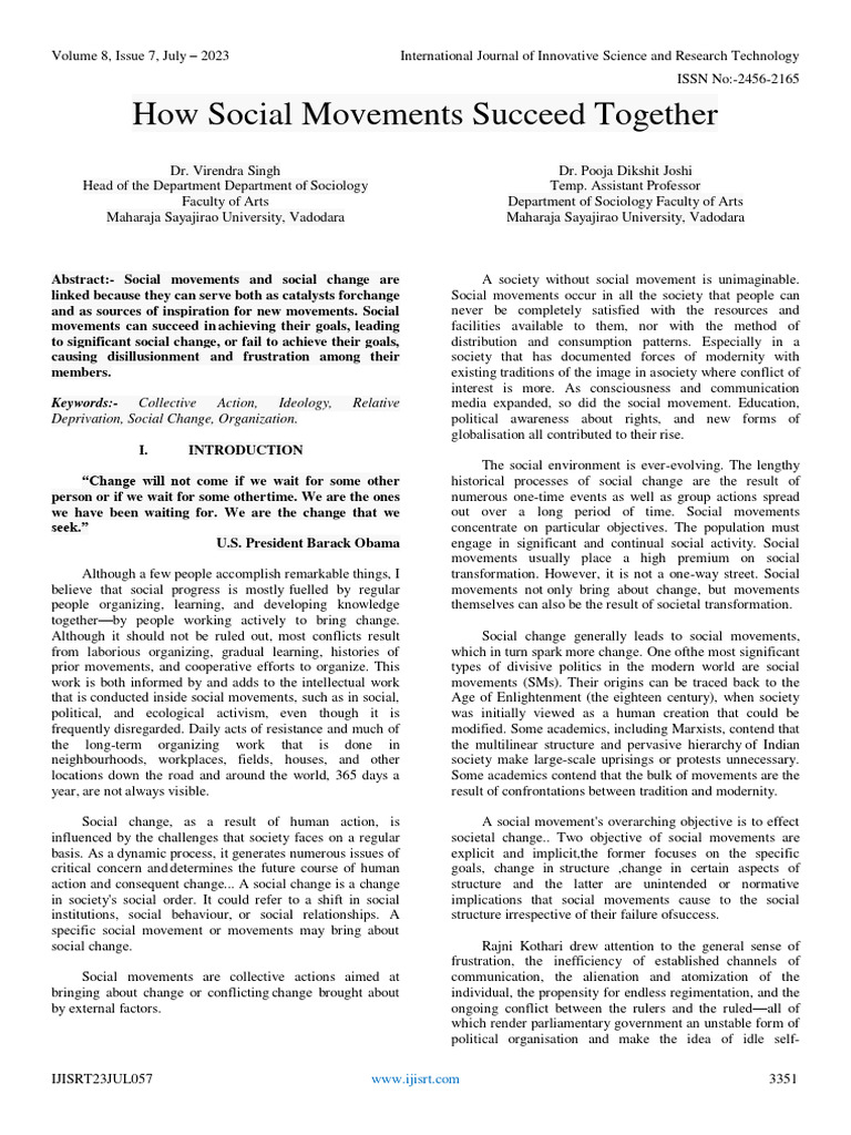 How Social Movements Succeed Together | PDF