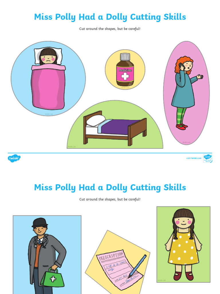 Miss Polly Had A Dolly Cutting Skills Activity Sheet | PDF