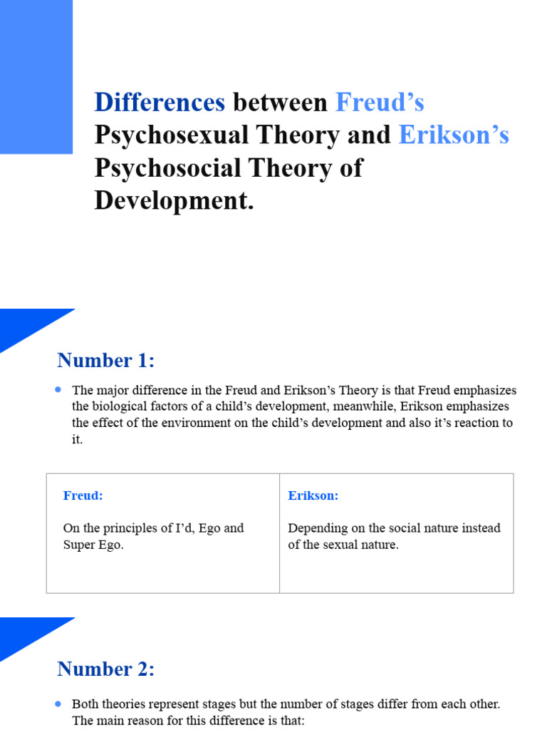 Freud vs. Erikson: Key Differences in Theories | PDF | Id | Sigmund Freud