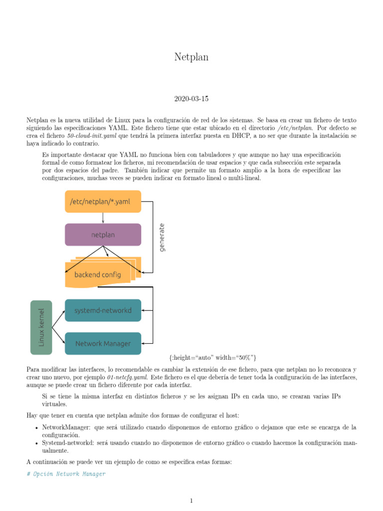 Netplan | PDF | Dirección IP | Archivo de computadora