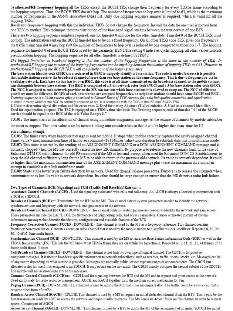 GSM Channels | PDF | Telecommunications Engineering | Computing